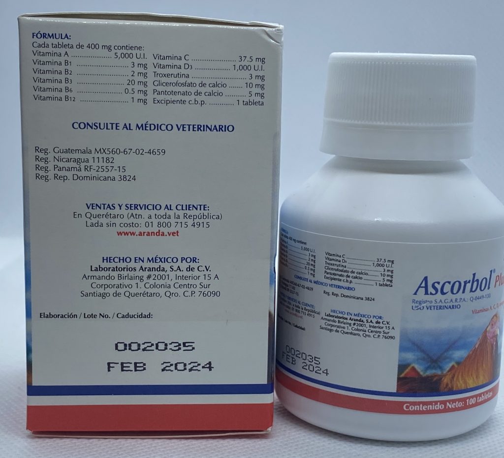 Ascorbol 100 tabletas – Productos para gallos