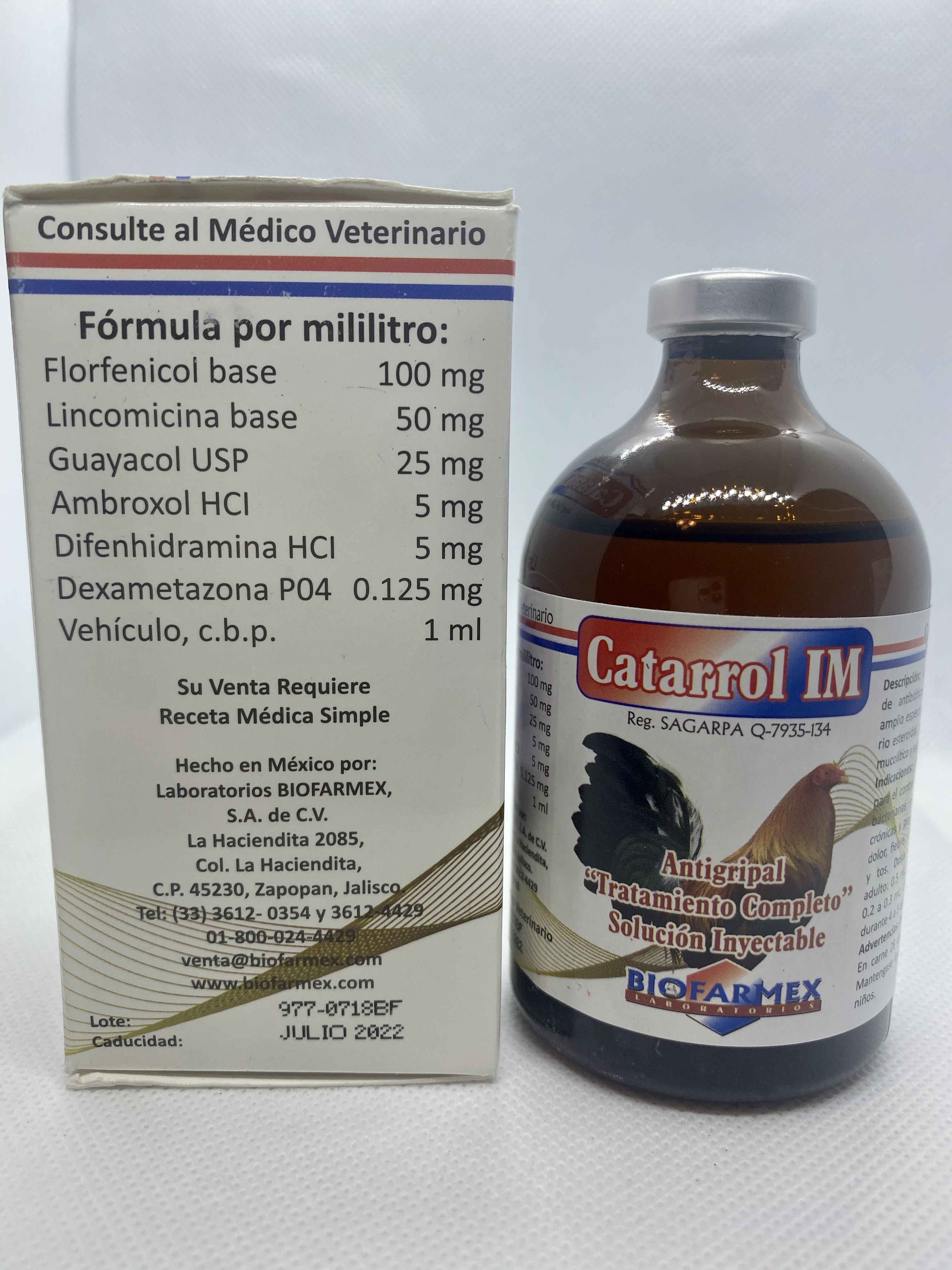 Catarrol IM 100ml INYECTABLE – Productos para gallos