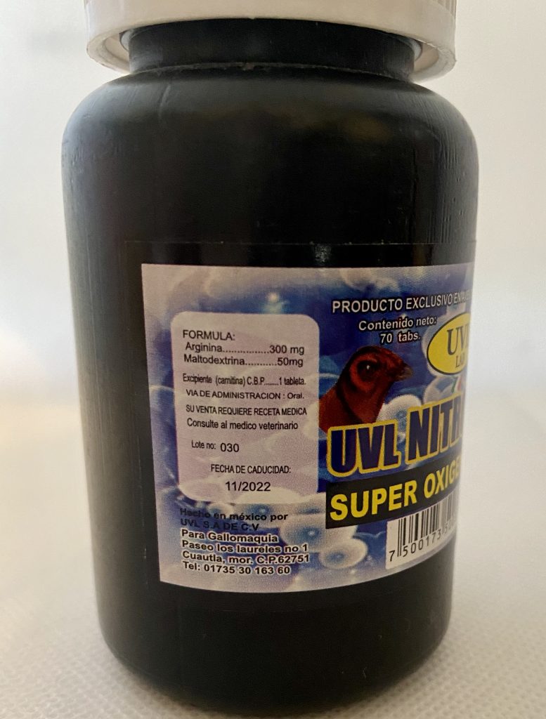 UVL NITROTEC 70 TABLETAS – Productos para gallos